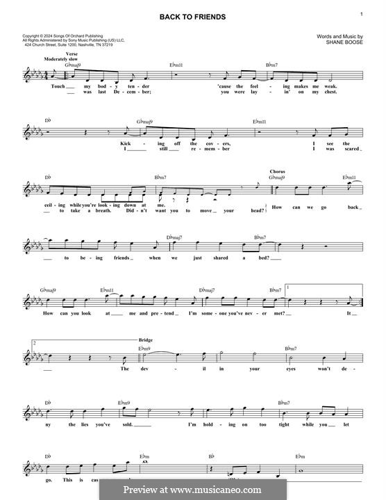 Back To Friends (sombr) by S. Boose - sheet music on MusicaNeo