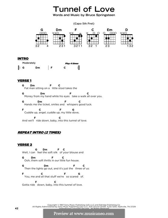 Tunnel Of Love by B. Springsteen - sheet music on MusicaNeo
