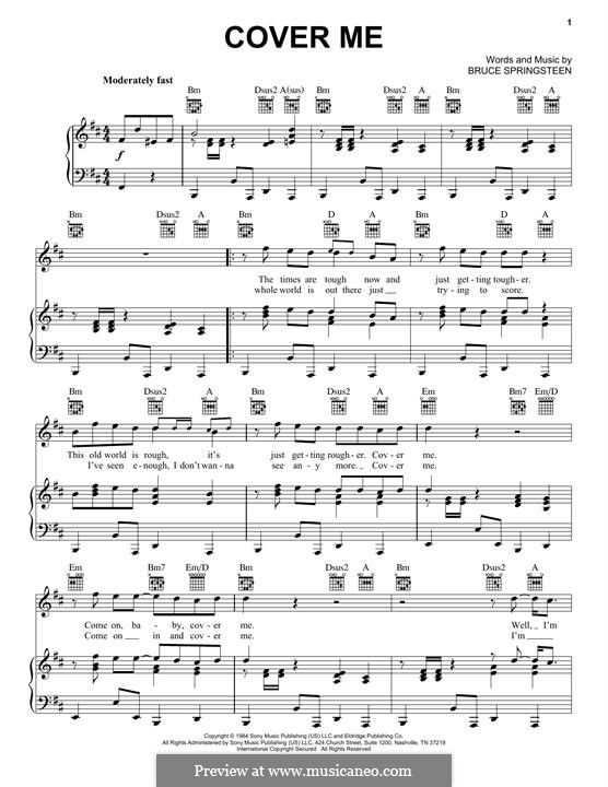 Cover Me by B. Springsteen - sheet music on MusicaNeo