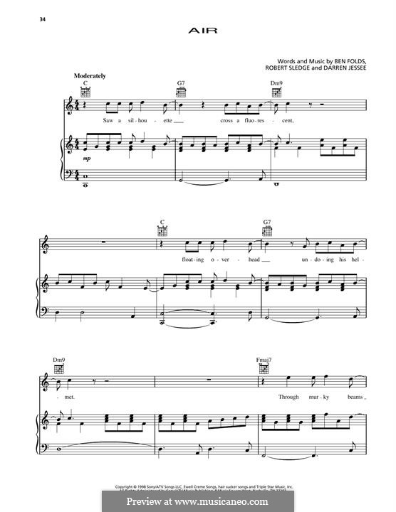 Air (Ben Folds Five) by B. Folds, D. Jessee, R. Sledge on MusicaNeo