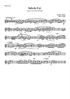 Solo de Cor en Fa pour Cor en Fa et Piano by A. Barthe on MusicaNeo
