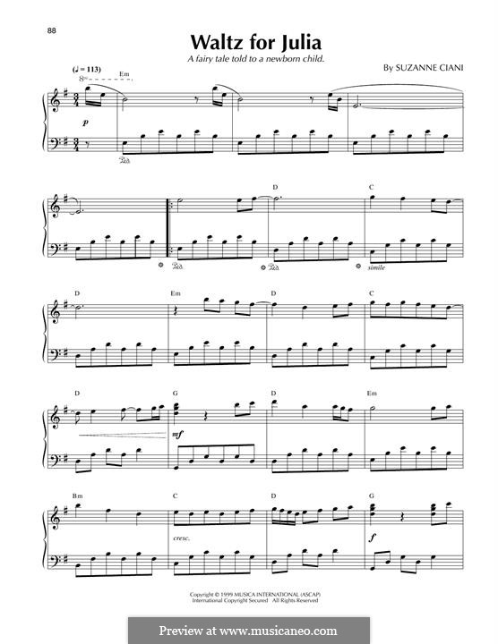 Waltz For Julia by S. Ciani - sheet music on MusicaNeo