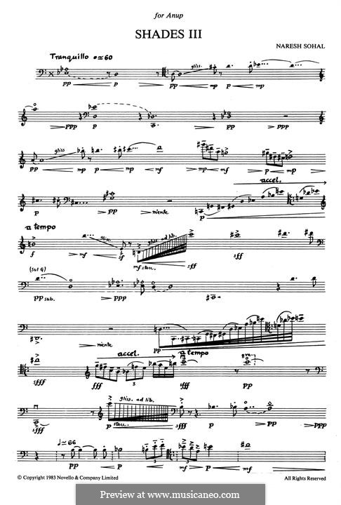 Shades III by N. Sohal - sheet music on MusicaNeo
