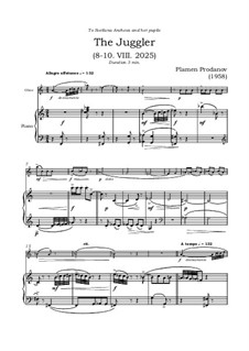 The Juggler for Oboe and Piano by P. Prodanov - sheet music on MusicaNeo