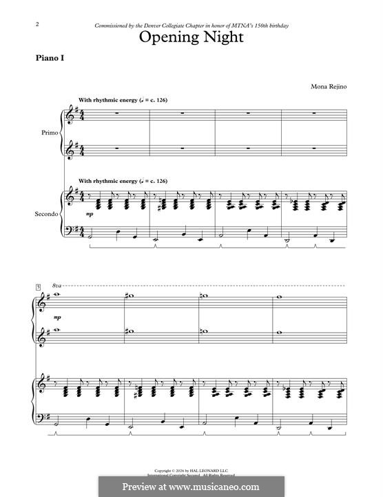 Opening Night by M. Rejino - sheet music on MusicaNeo