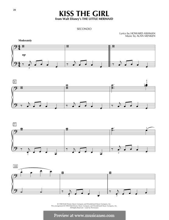 Kiss the Girl (from The Little Mermaid) by A. Menken on MusicaNeo