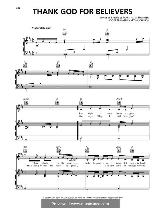 Thank God For Believers (Mark Chesnutt) by M.A. Springer, T. Johnson on ...