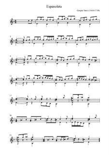 Españoleta in D Minor by G. Sanz - sheet music on MusicaNeo