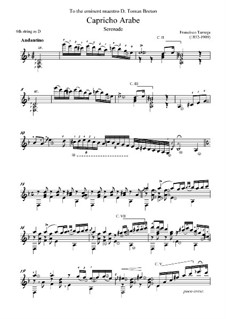 Arab Capriccio by F. Tárrega - sheet music on MusicaNeo