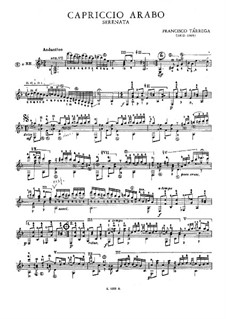 Arab Capriccio by F. Tárrega - sheet music on MusicaNeo