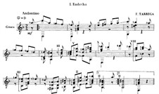Endecha by F. Tárrega - sheet music on MusicaNeo