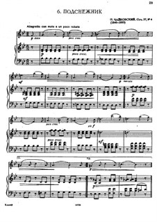 No.4 April (Snowdrop) (The Seasons, TH 135 Op.37a) by P. Tchaikovsky on ...