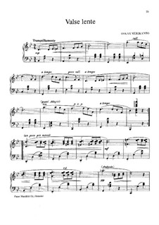 Valse lente, Op.33 by O. Merikanto - sheet music on MusicaNeo