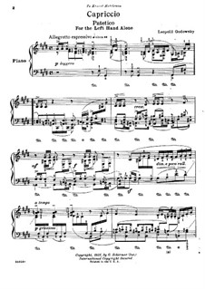Capriccio for the Left Hand Alone by L. Godowsky - sheet music on MusicaNeo