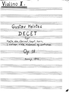 Decet, Op.18 by G. Helsted - free download on MusicaNeo