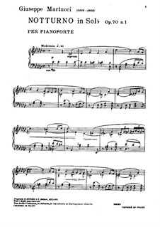 Two Nocturnes, Op.70 by G. Martucci - sheet music on MusicaNeo