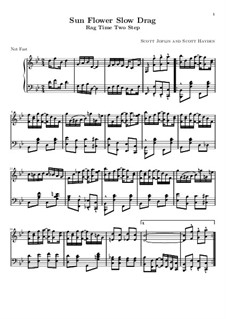 Sunflower Slow Drag. Ragtime by S. Joplin, S. Hayden on MusicaNeo