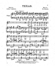 Texas. Song by E. Edwards - sheet music on MusicaNeo