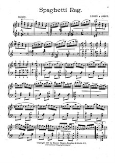 Spaghetti Rag by G. Lyons, B. Yosco - sheet music on MusicaNeo