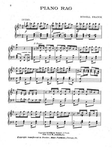 Piano Rag by R.J. Franck - sheet music on MusicaNeo
