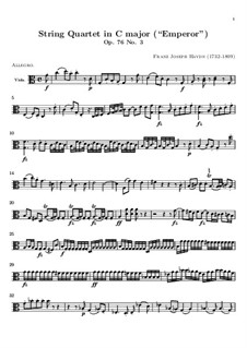 String Quartet No.62 in C Major 'Emperor', Hob.III/77 Op.76 No.3 by J. Haydn on MusicaNeo