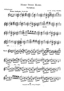 Variations on 'Home, Sweet Home' by H. Bishop for Guitar by A. Shaeffer ...