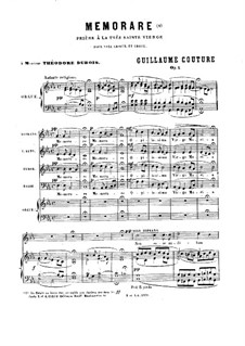 Memorare, Op.1 by G. Couture - sheet music on MusicaNeo