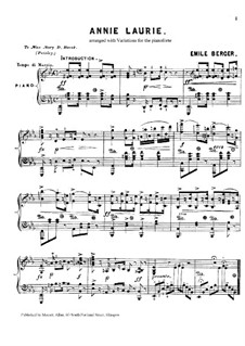 Annie Laurie by folklore - sheet music on MusicaNeo