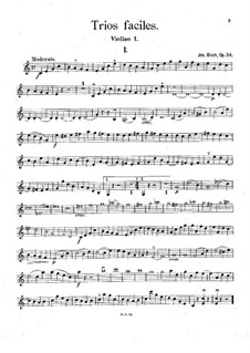 Easy Trios for Three Violins, Op.34 by J. Bloch on MusicaNeo