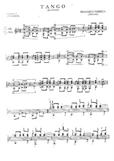 Tango by F. Tárrega - free download on MusicaNeo