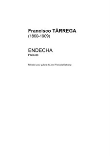 Endecha by F. Tárrega - sheet music on MusicaNeo