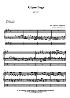 Fugue in G Major 'À la Gigue', BWV 577 by J.S. Bach on MusicaNeo
