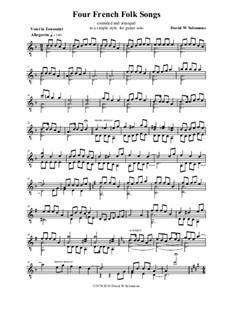 Four French Folk Songs for Guitar by folklore, D.W. Solomons on MusicaNeo