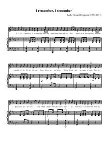 I remember, I remember by Lady Edward FitzGerald - sheet music on MusicaNeo