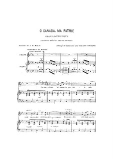 O Canada, My Country by A. Contant - sheet music on MusicaNeo