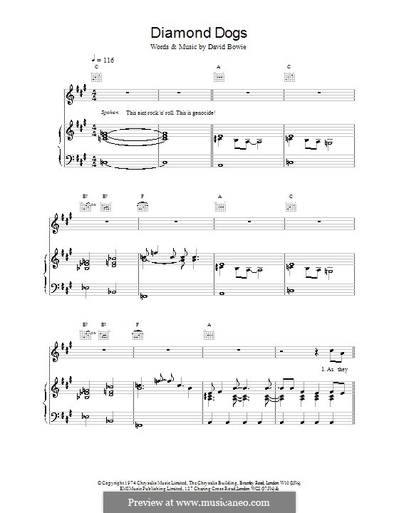 Diamond Dogs by D. Bowie - sheet music on MusicaNeo