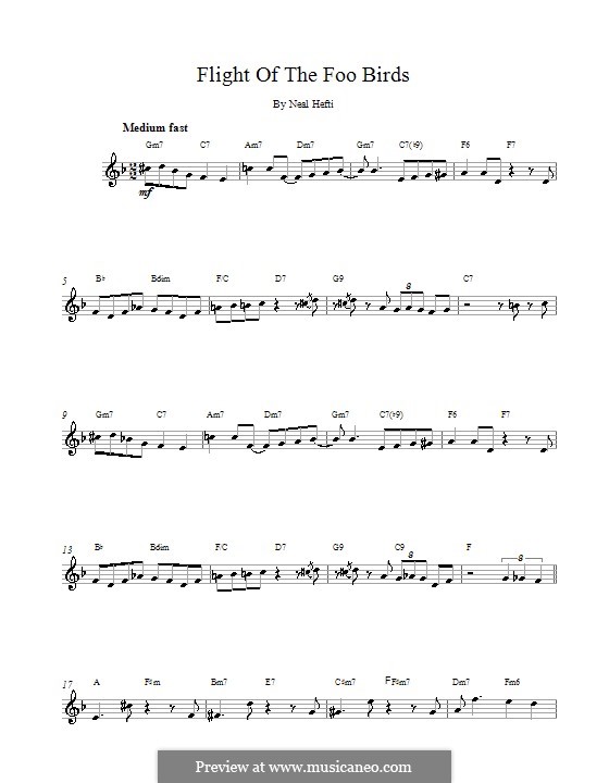 Flight of the Foo Birds by N. Hefti - sheet music on MusicaNeo
