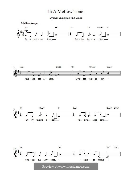 In a Mellow Tone by D. Ellington - sheet music on MusicaNeo