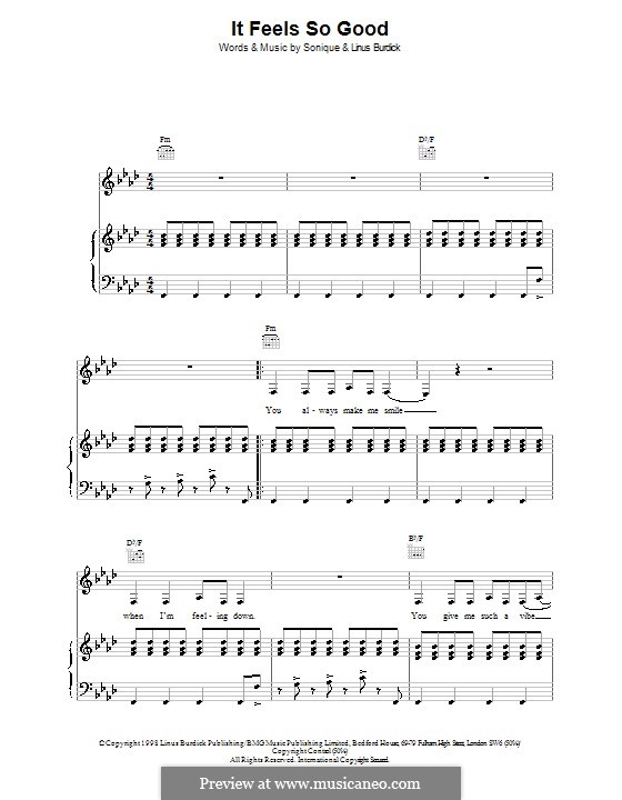 It Feels So Good (Sonique) by S. Clarke, L. Burdick, S. Belofsky on MusicaNeo