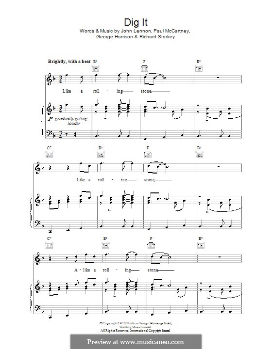 Dig It (The Beatles) by G. Harrison, J. Lennon, P. McCartney, R. Starr ...
