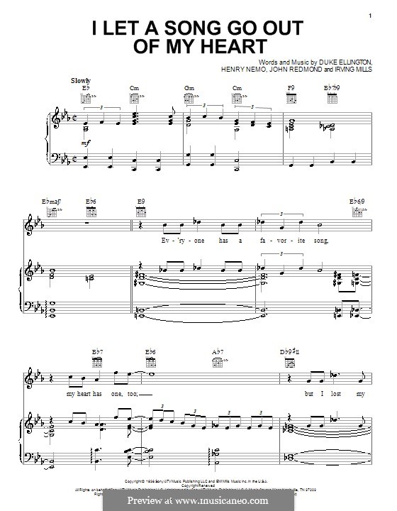 I Let a Song Go Out of My Heart (Duke Ellington) by I. Mills, H. Nemo ...