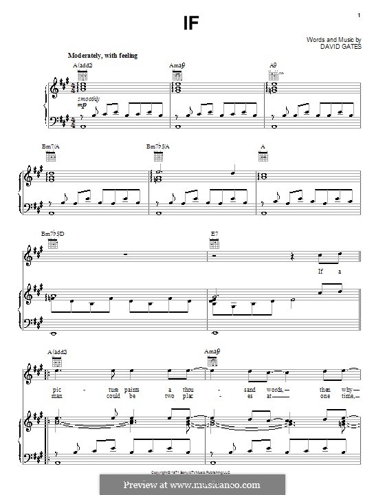 If (Bread) by D. Gates - sheet music on MusicaNeo