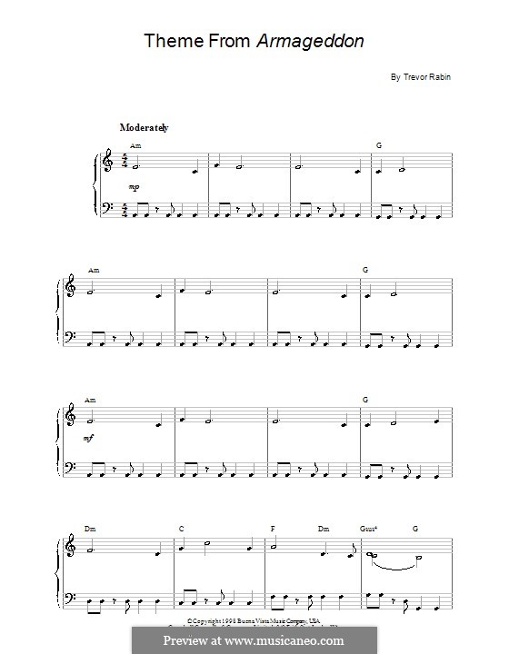 Armageddon by T. Rabin - sheet music on MusicaNeo
