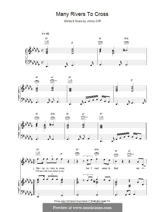 Many Rivers to Cross (UB40) by J. Cliff - sheet music on MusicaNeo