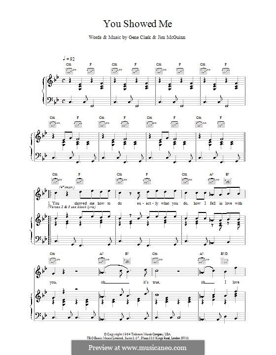 You Showed Me by G. Clark, J.R. McGuinn - sheet music on MusicaNeo