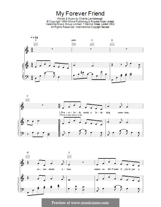 My Forever Friend by C. Landsborough - sheet music on MusicaNeo