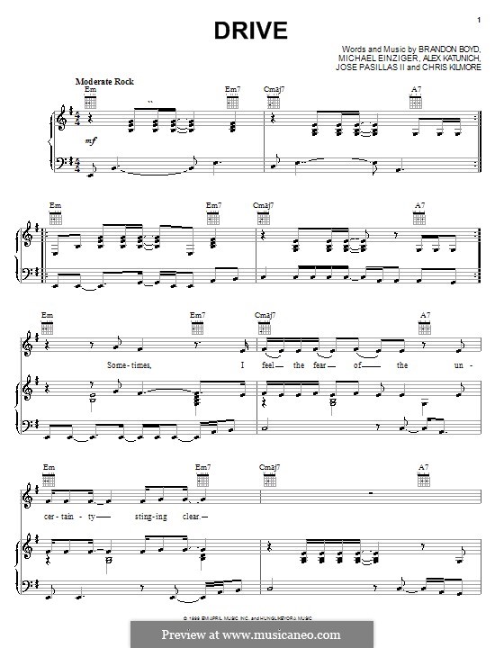 Drive (Incubus) by A. Katunich, B. Boyd, C. Kilmore, J. Pasillas II, M ...