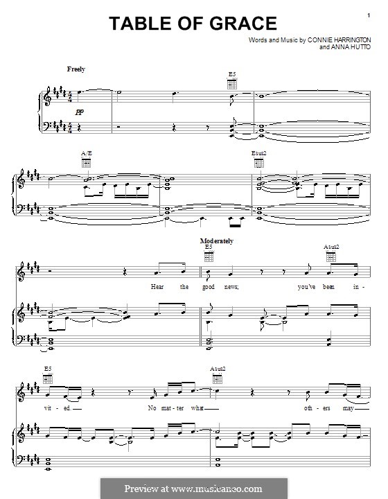 Table of Grace by A. Hutto, C. Harrington - sheet music on MusicaNeo