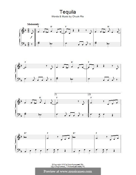 Tequila (The Champs) by C. Rio - sheet music on MusicaNeo