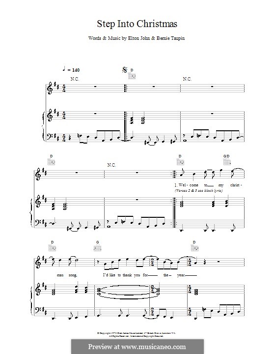 Step Into Christmas by E. John - sheet music on MusicaNeo